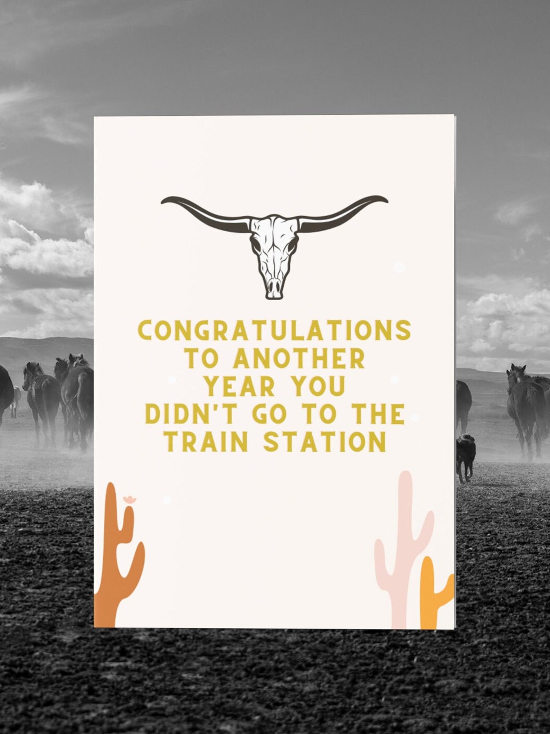 Yellowstone Themed Birthday Card instant Digital Download - Etsy Canada