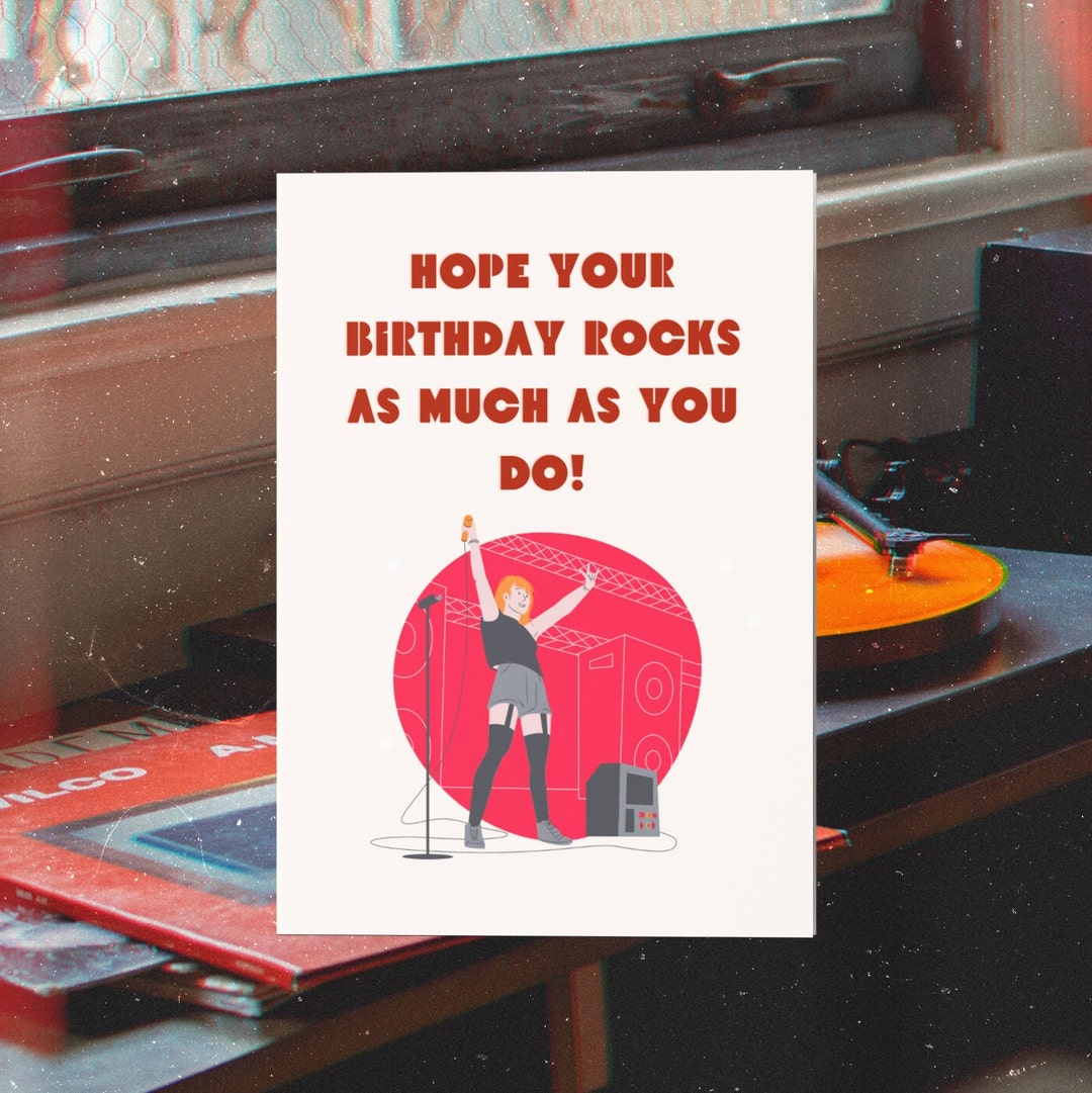 Rockstar Musician Themed Birthday Card #4 (instant Digital Download) - Etsy