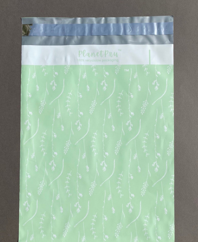 Eco-friendly Poly Mailers 10x13 Green Wild Flowers Pack of | Etsy
