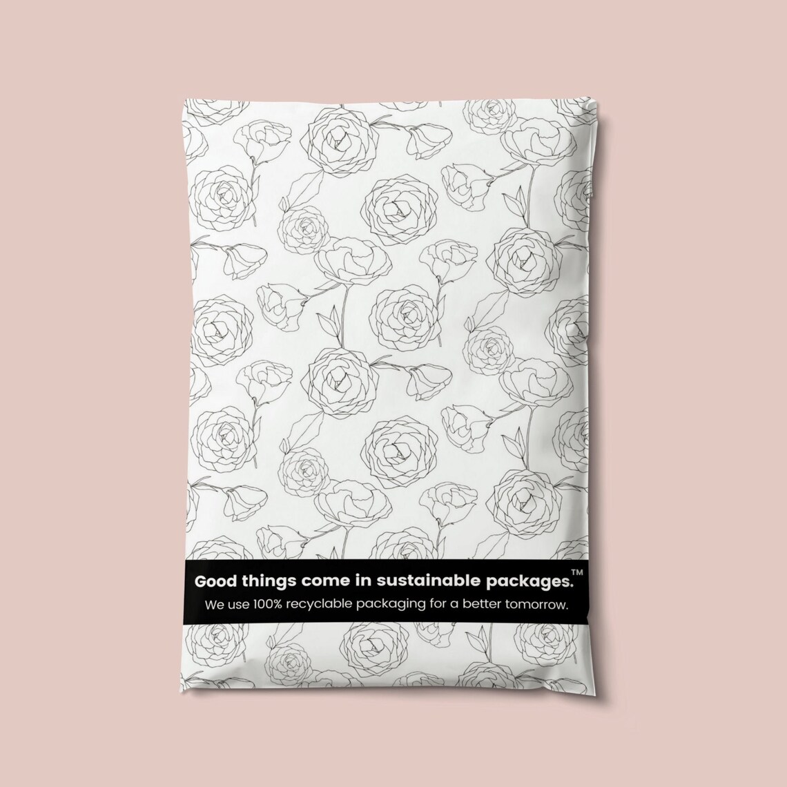 Eco-friendly Poly Mailers 10 X 13 Black & White Flowers Pack | Etsy