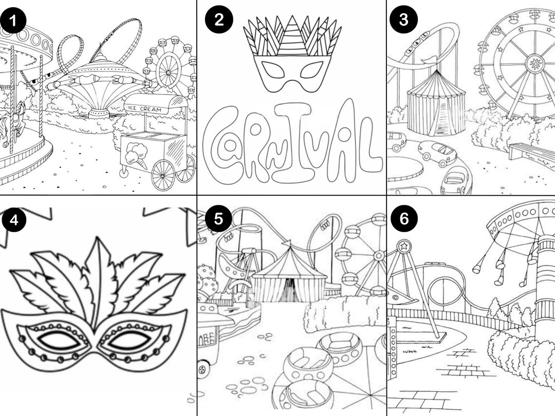 DIY Carnival Theme Paint Party Pre-drawn Canvas Outline, Sip & Paint ...