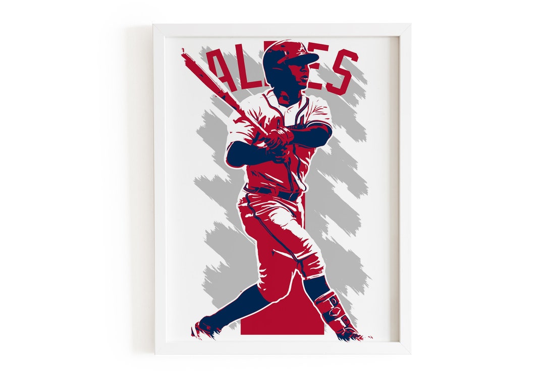 Ozzie Albies Poster, Baseball Print, Atlanta Braves Decor, Sports Art, Baseball Fan Gift for ...