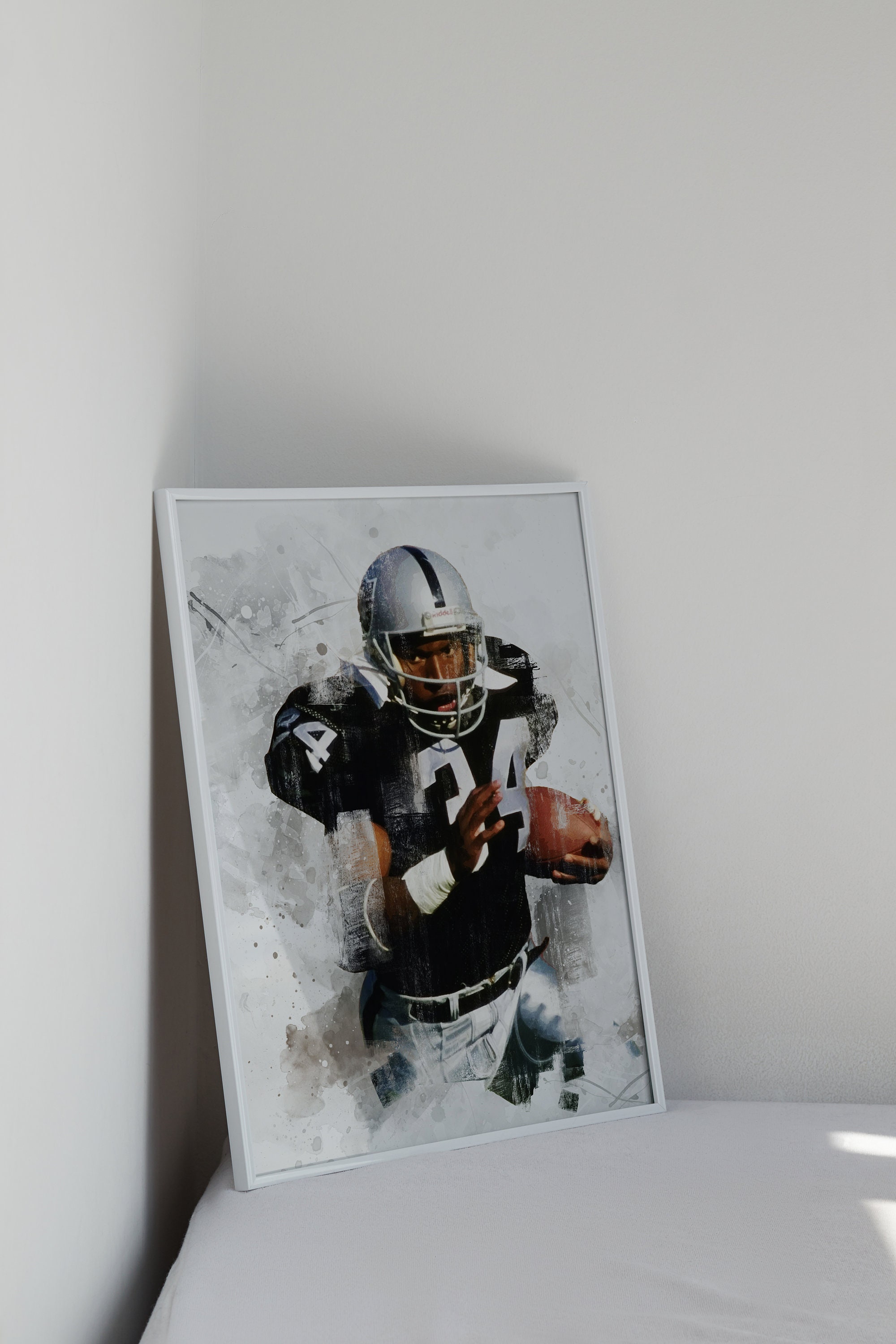 Bo Jackson Poster, Bo Jackson Watercolor Print, Football Player Poster ...