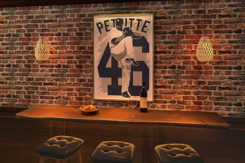 Andy Pettitte Poster, Yankees Fan Gift, Baseball Wall Art, Vintage ...