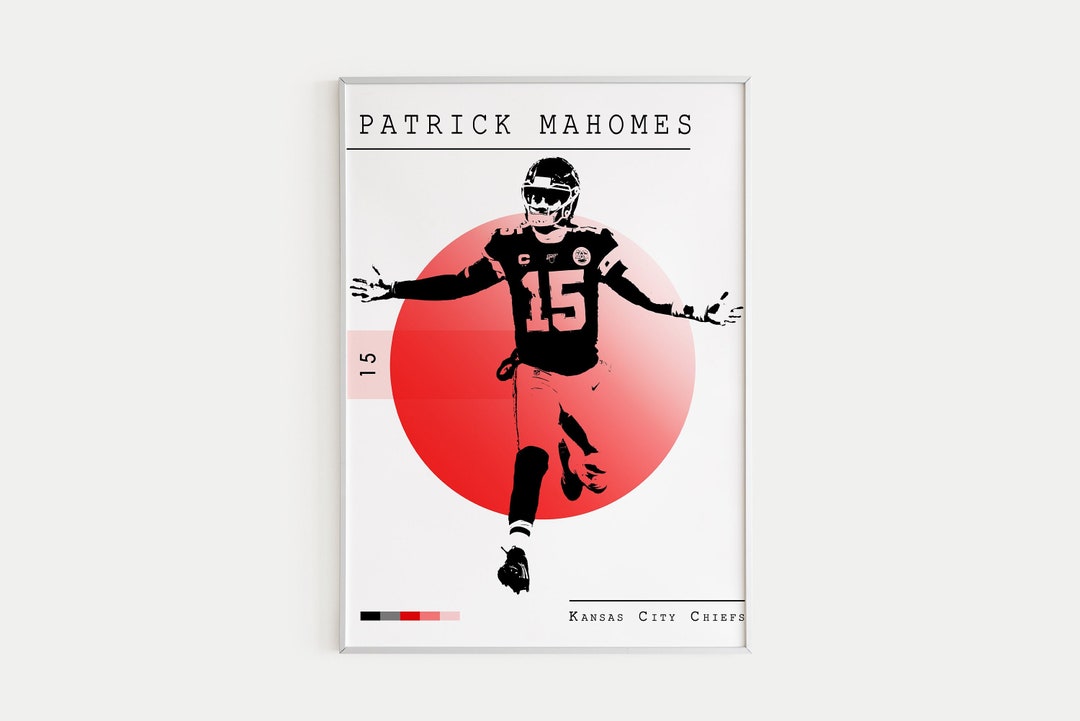 Patrick Mahomes Poster, Football Player Print, Football Art, for Game ...