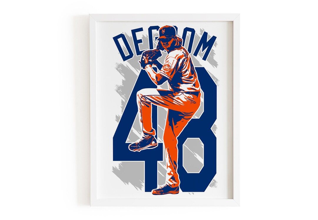 Jacob Degrom Baseball Poster, Jacob Degrom Print, New York Mets Decor ...