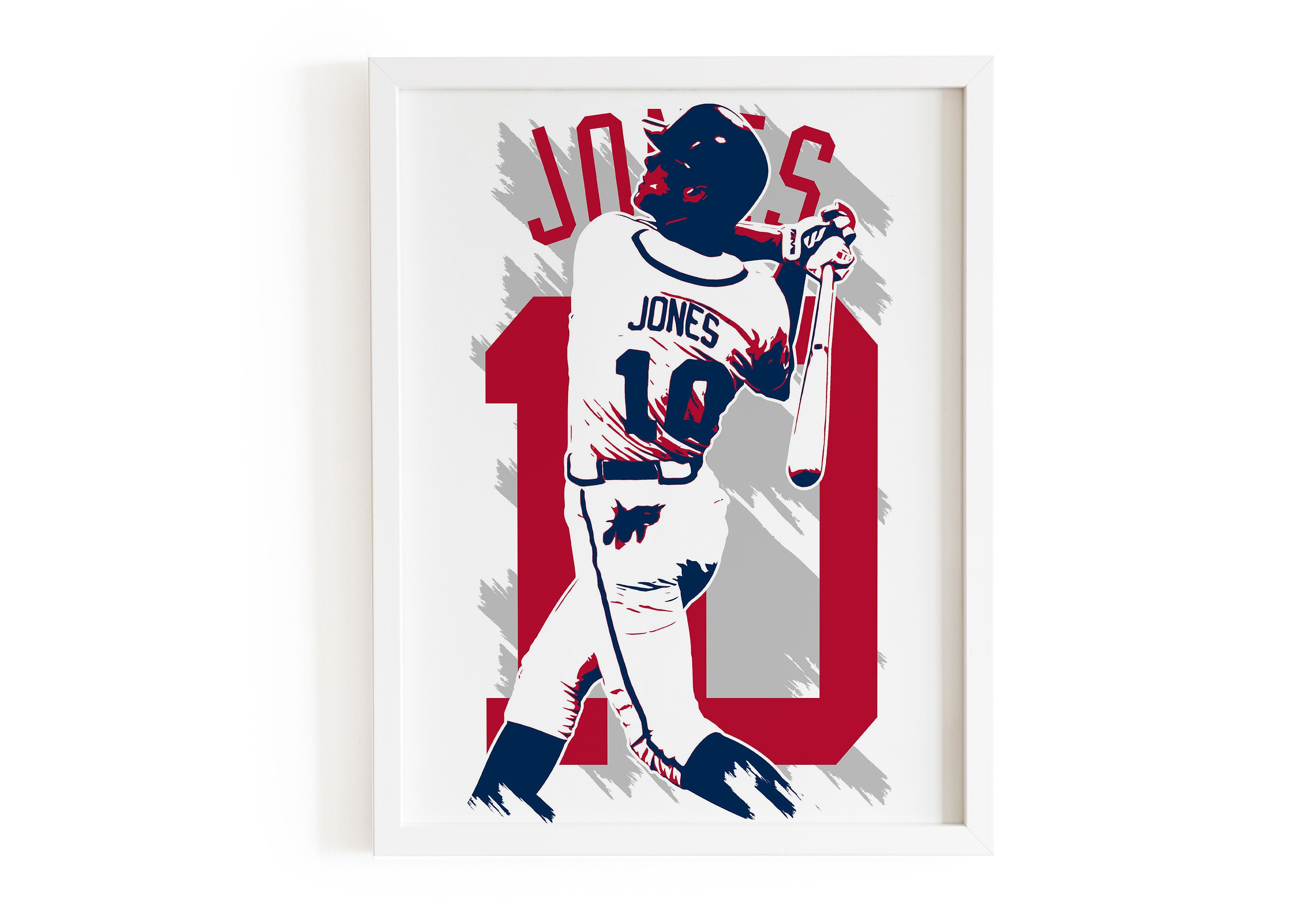 Chipper Jones Baseball Poster, Chipper Jones Print, Chipper Jones Art ...