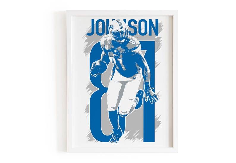 Calvin Johnson Detroit Lions Poster: NFL Megatron Wall Art - Etsy