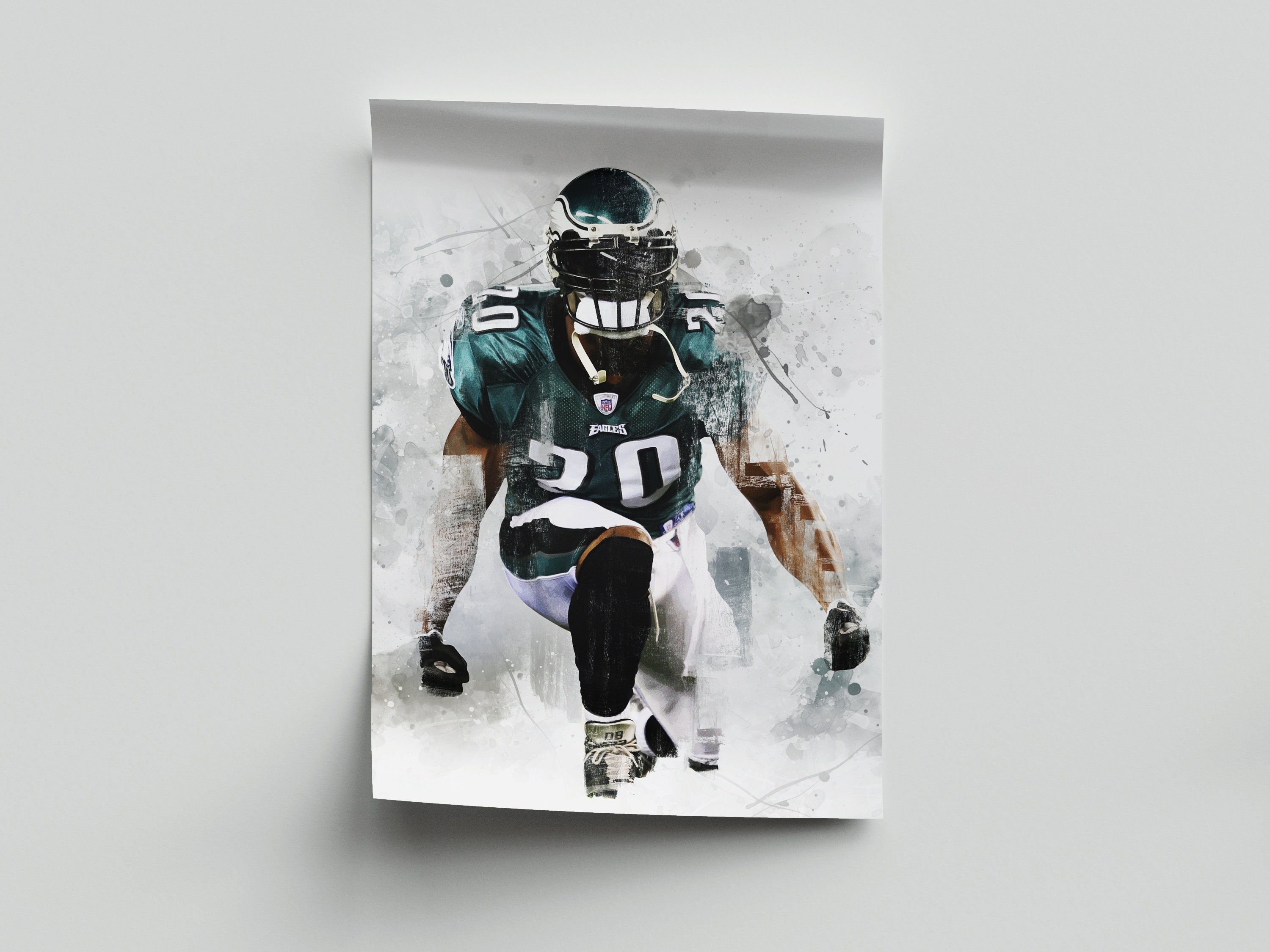 Brian Dawkins Poster, Brian Dawkins Watercolor Print, Brian Dawkins ...