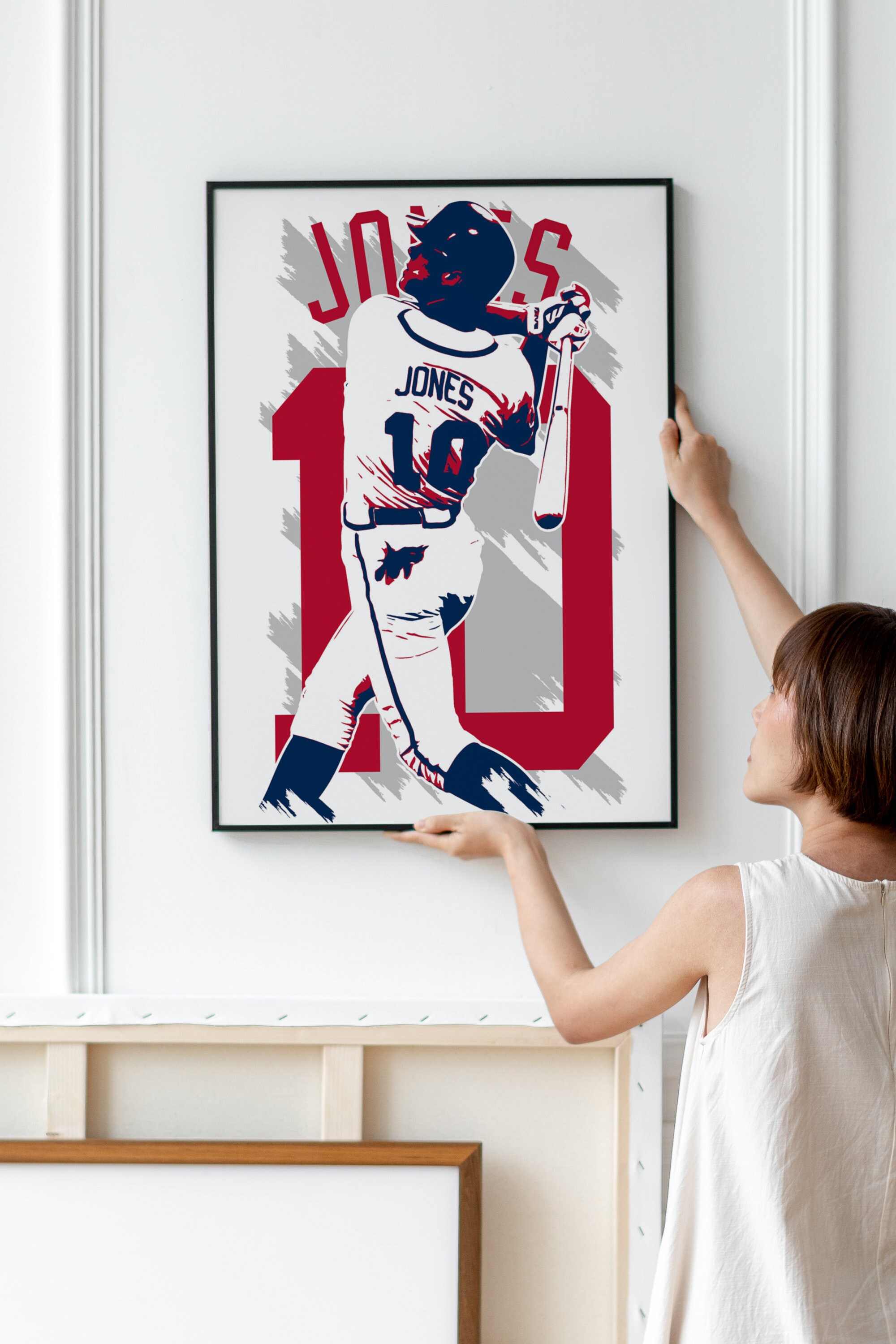 Chipper Jones Baseball Poster, Chipper Jones Print, Chipper Jones Art ...