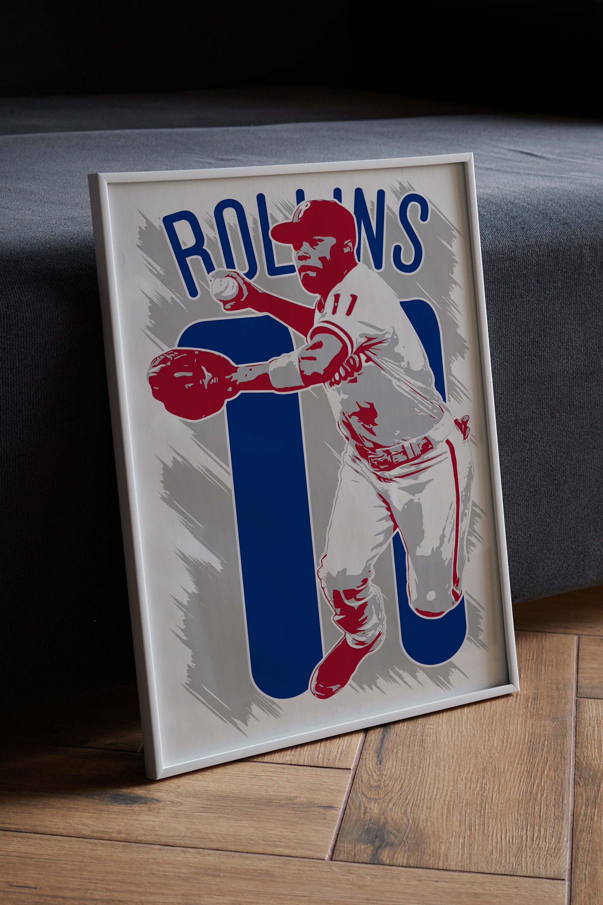 Jimmy Rollins Baseball Poster, Jimmy Rollins Print, Philadelphia ...