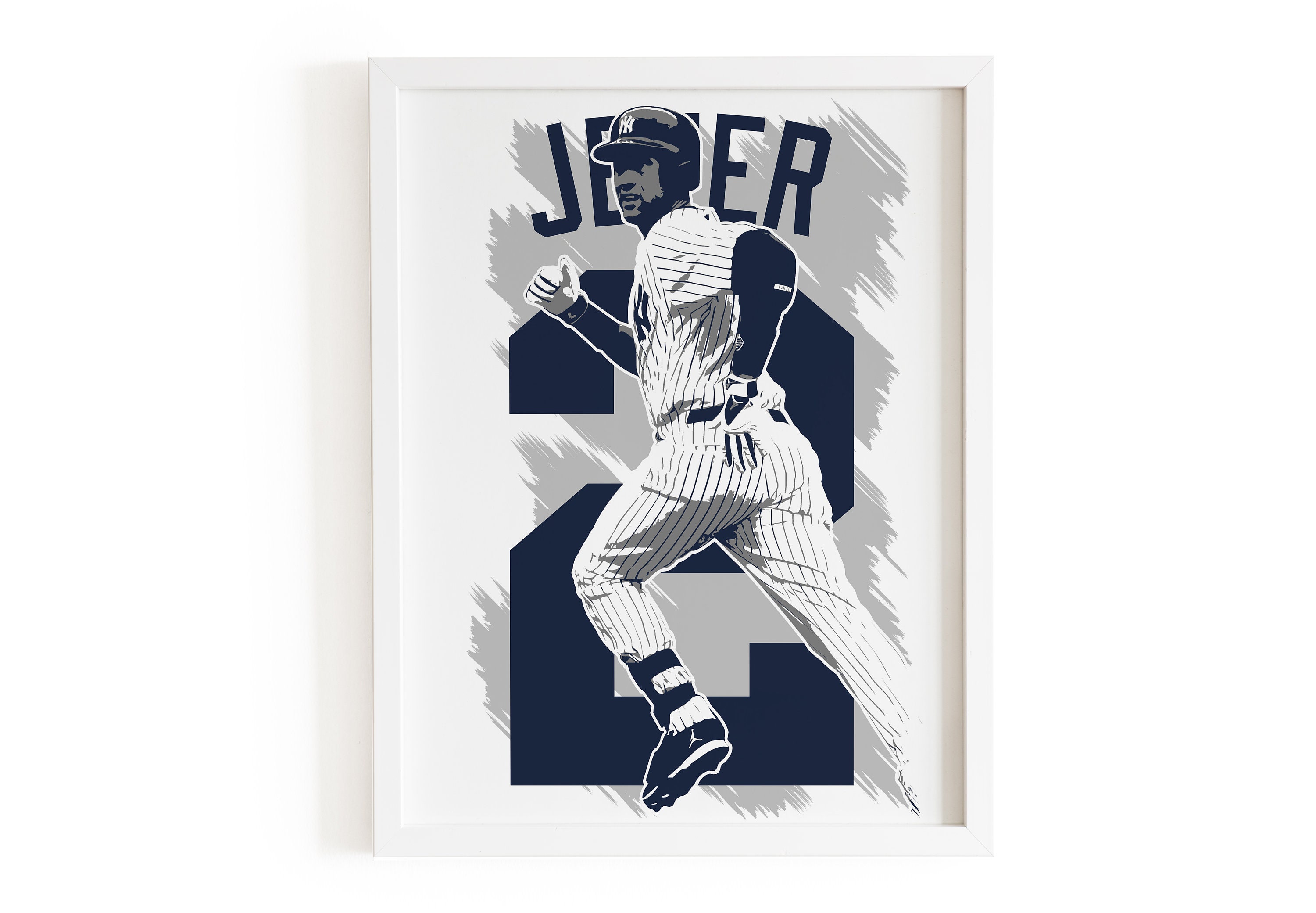 Derek Jeter Baseball Poster Derek Jeter Print Baseball - Etsy