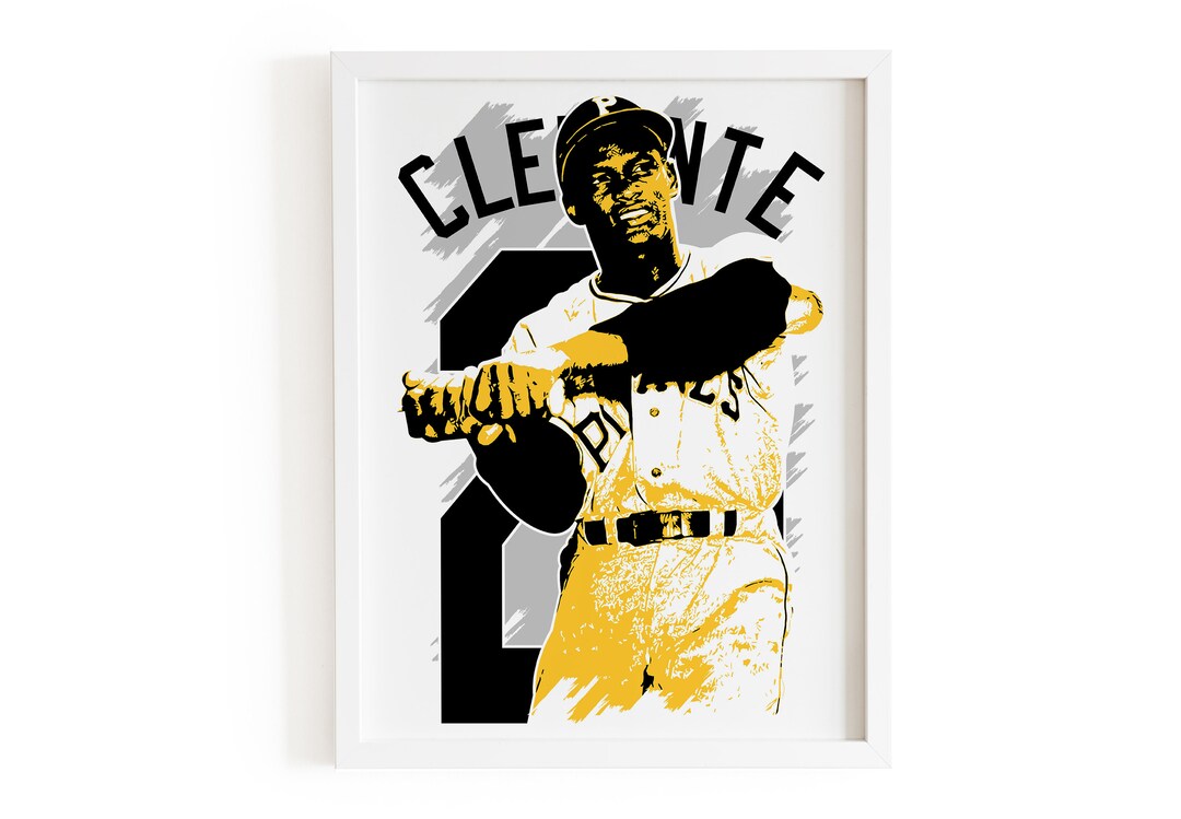 Roberto Clemente Art Print: Pittsburgh Pirates Baseball Legend - Etsy