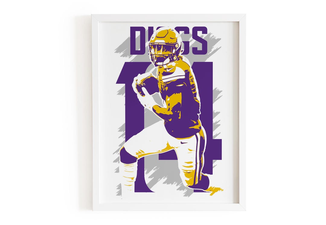 Stefon Diggs Minnesota Vikings Art Print, NFL Football Wall Decor ...