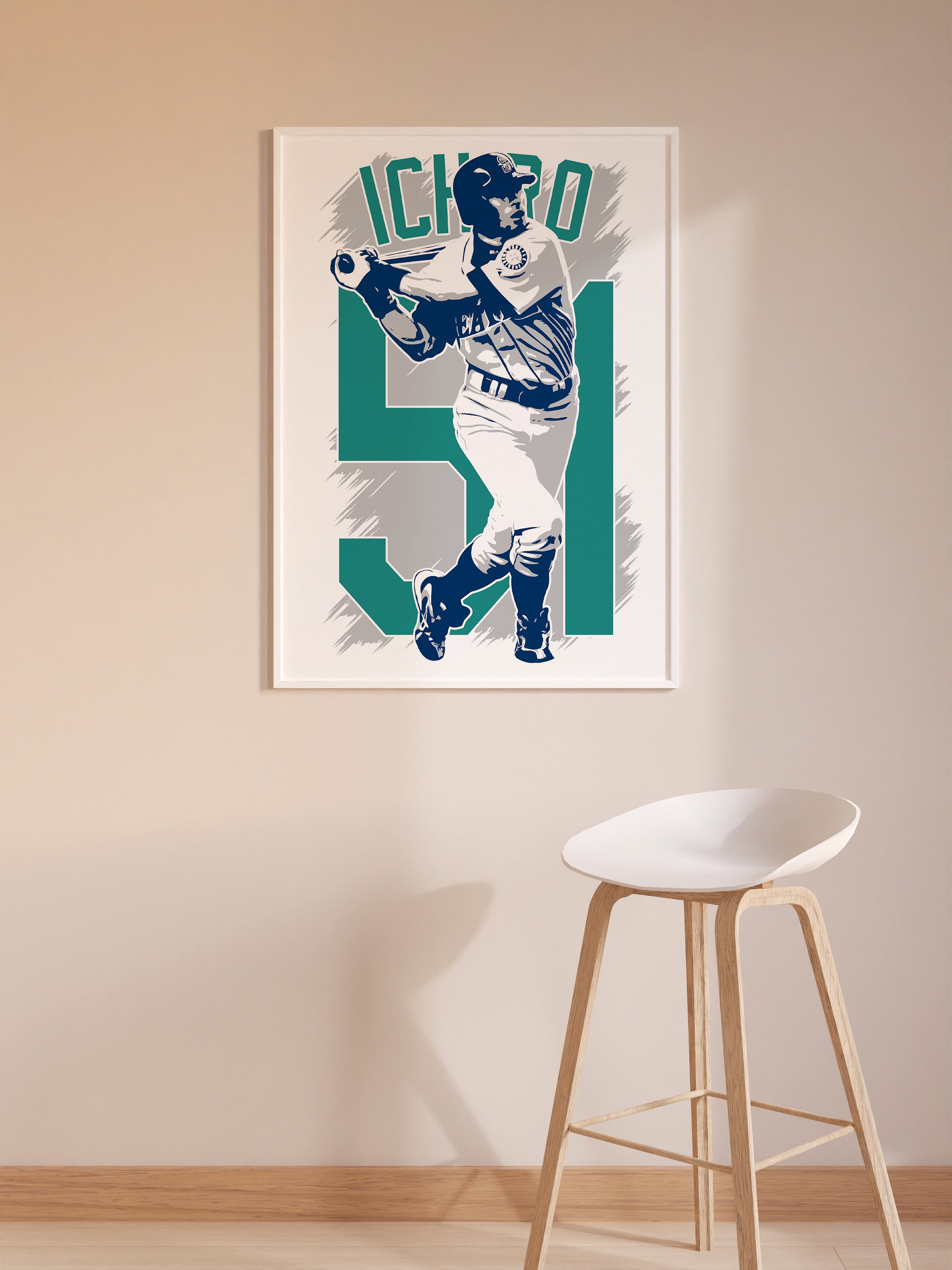 Ichiro Suzuki Baseball Poster, Ichiro Suzuki Print, Seattle Mariners ...