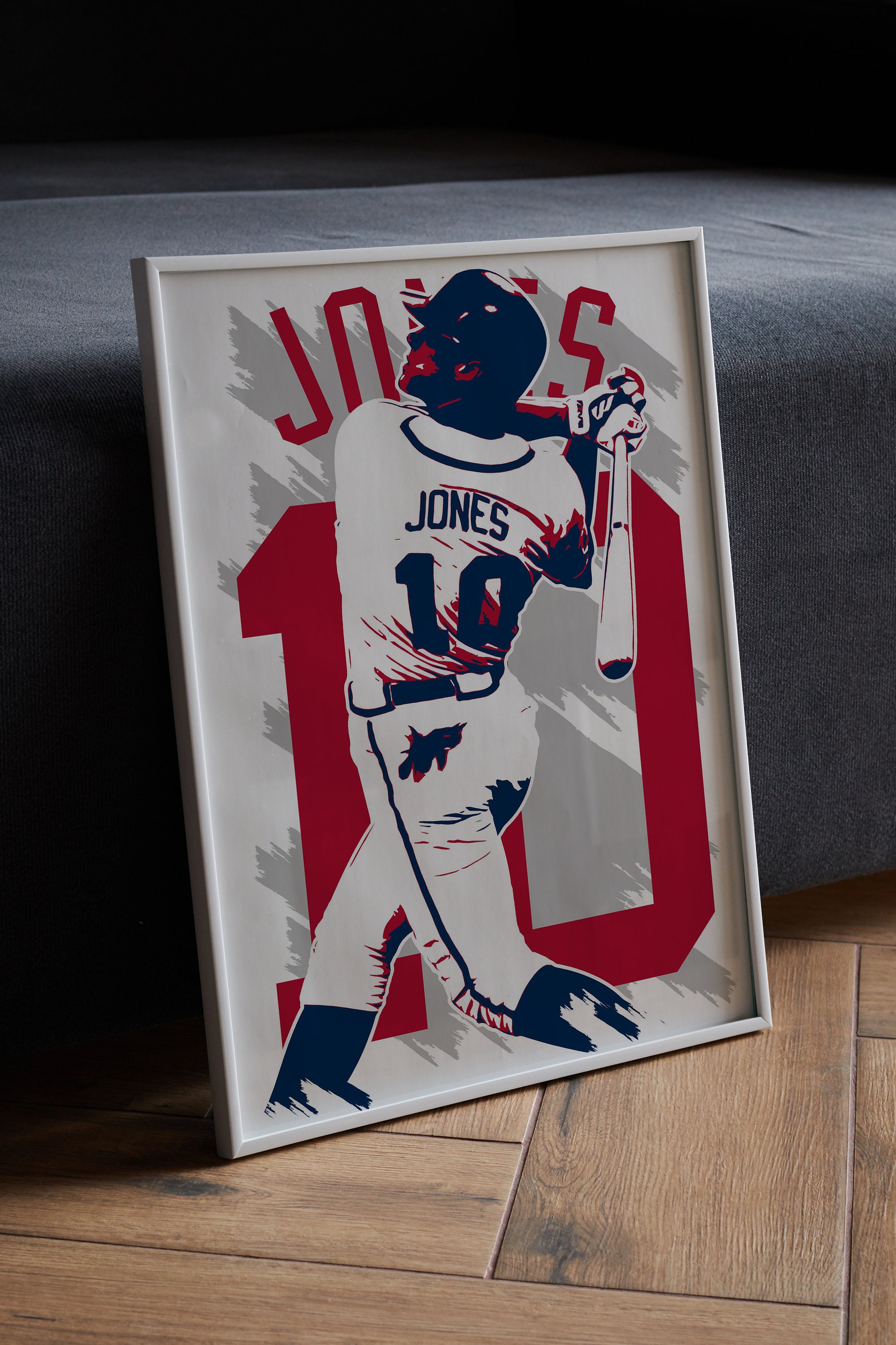 Chipper Jones Baseball Poster, Chipper Jones Print, Chipper Jones Art ...