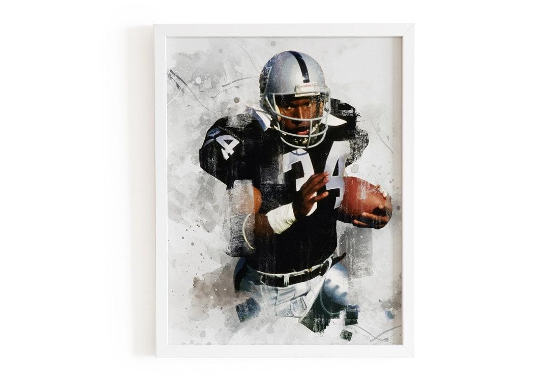 Bo Jackson Poster, Bo Jackson Watercolor Print, Football Player Poster ...