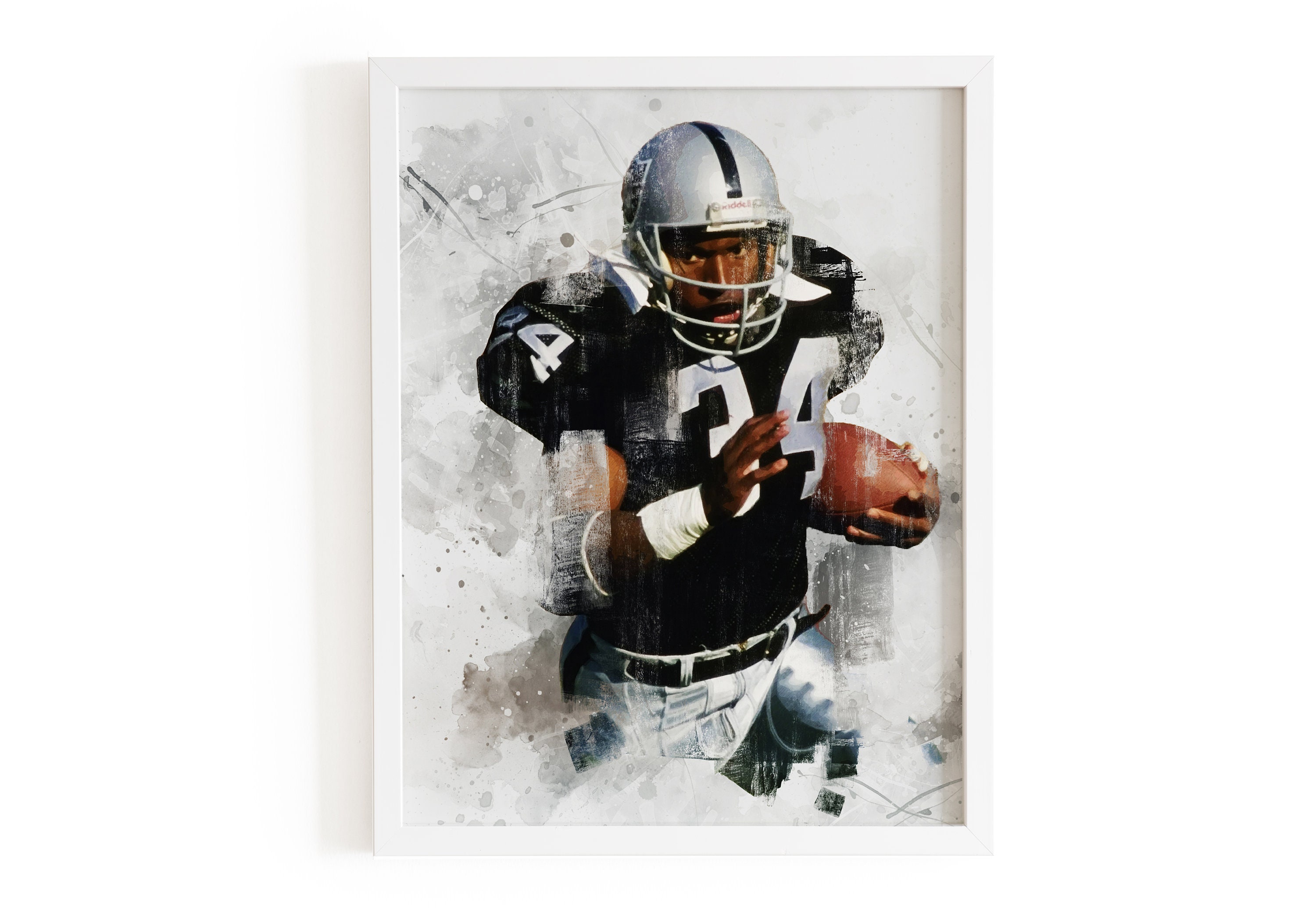 Bo Jackson Poster, Bo Jackson Watercolor Print, Football Player Poster ...
