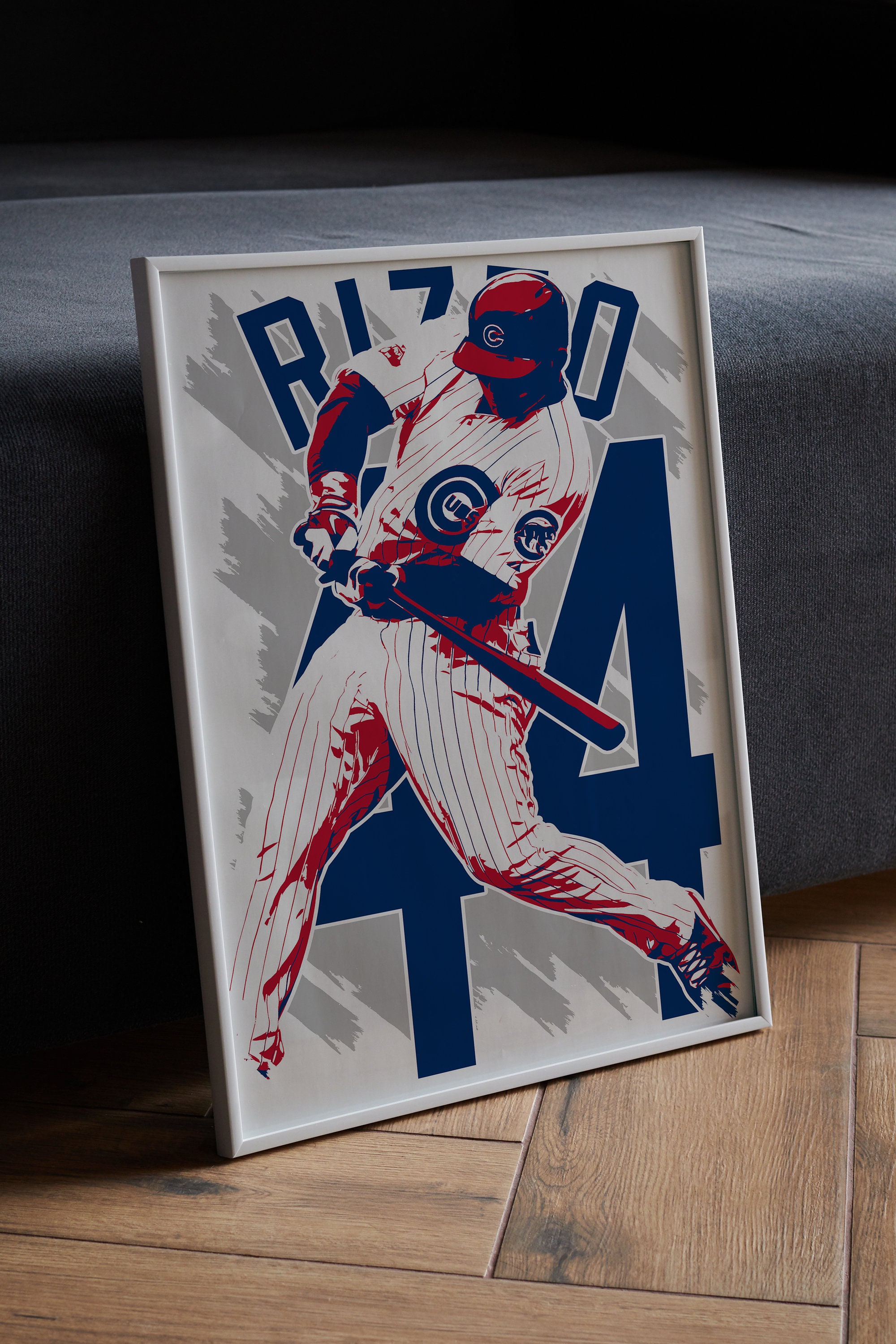 Anthony Rizzo Poster, Cubs Fan Art, Baseball Print, Baseball Fan Wall ...