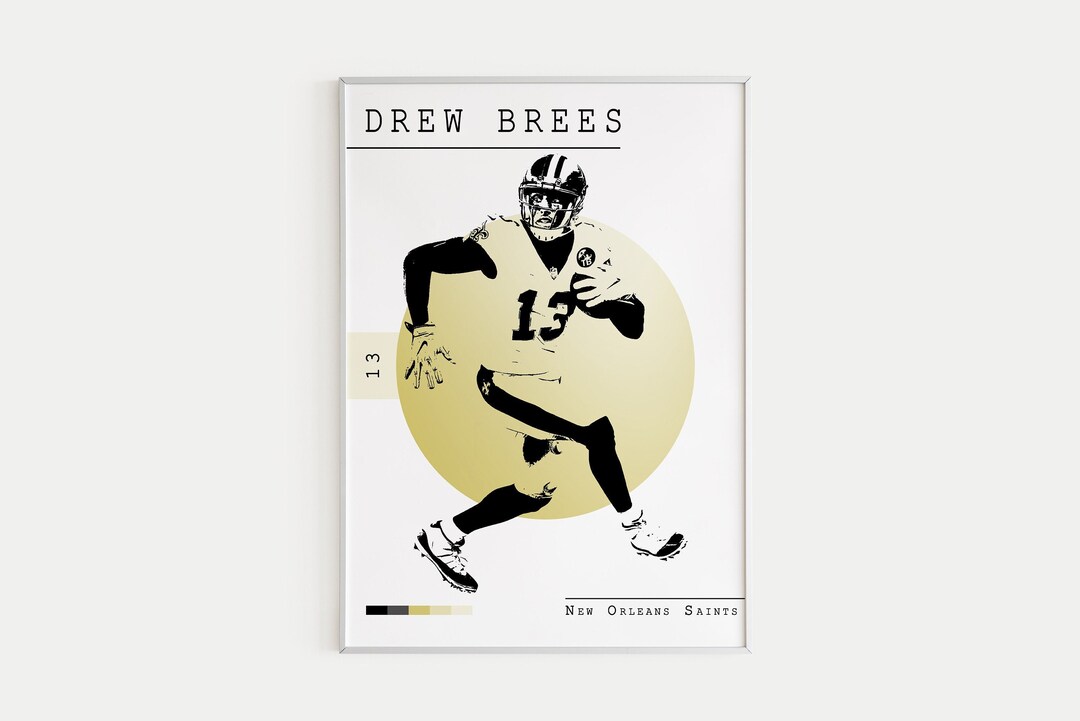 Drew Brees Poster Sport Art Print Minimalist Football Wall - Etsy