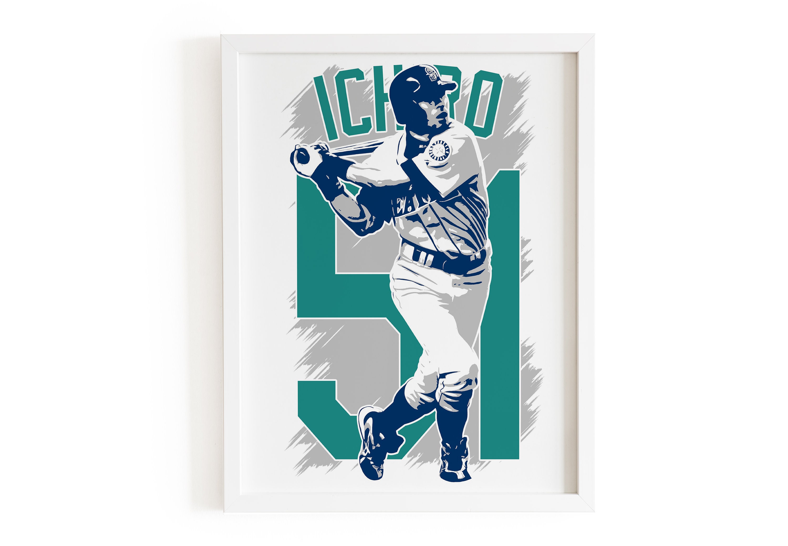 Ichiro Suzuki Baseball Poster, Ichiro Suzuki Print, Seattle Mariners ...