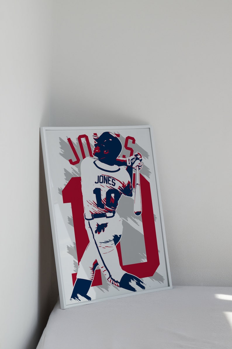 Chipper Jones Baseball Poster, Chipper Jones Print, Chipper Jones Art ...
