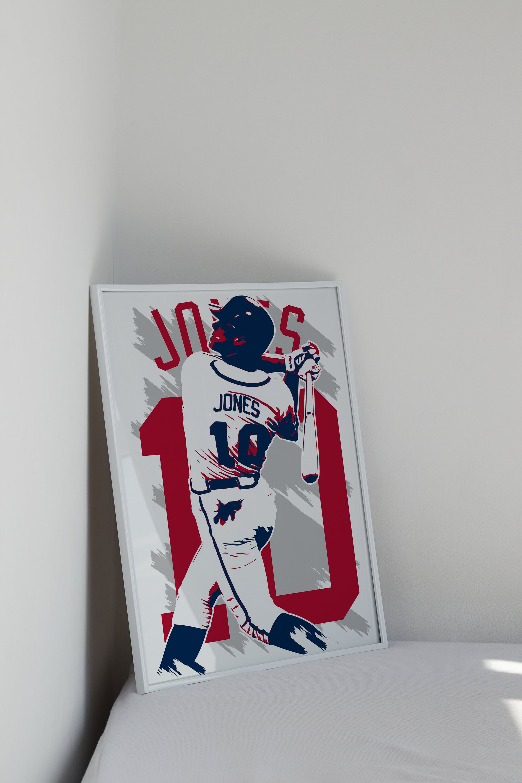 Chipper Jones Baseball Poster, Chipper Jones Print, Chipper Jones Art ...