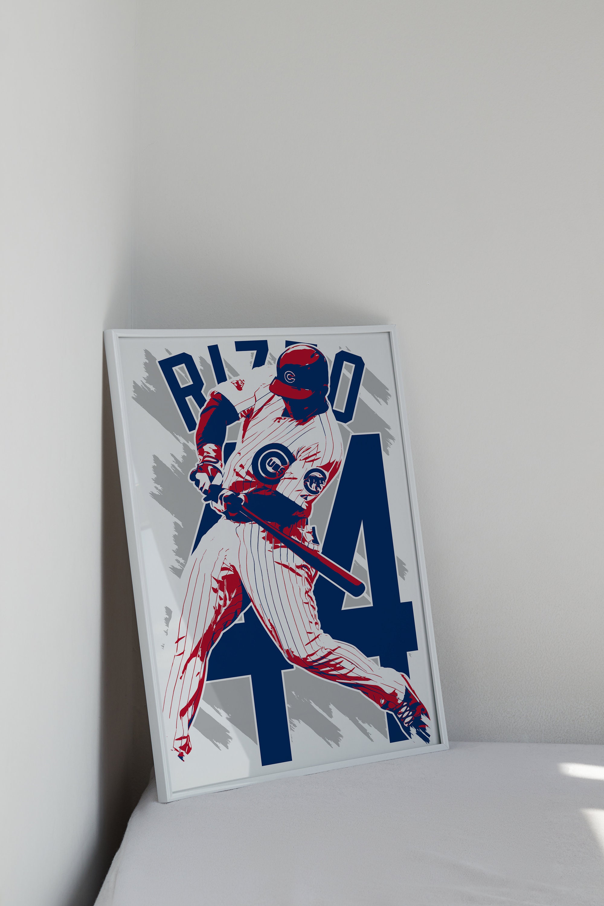 Anthony Rizzo Poster, Cubs Fan Art, Baseball Print, MLB Legends Poster ...