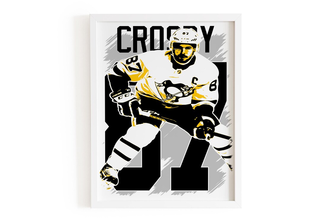 Sidney Crosby Art Print, Pittsburgh Penguins Hockey Poster, NHL Wall ...