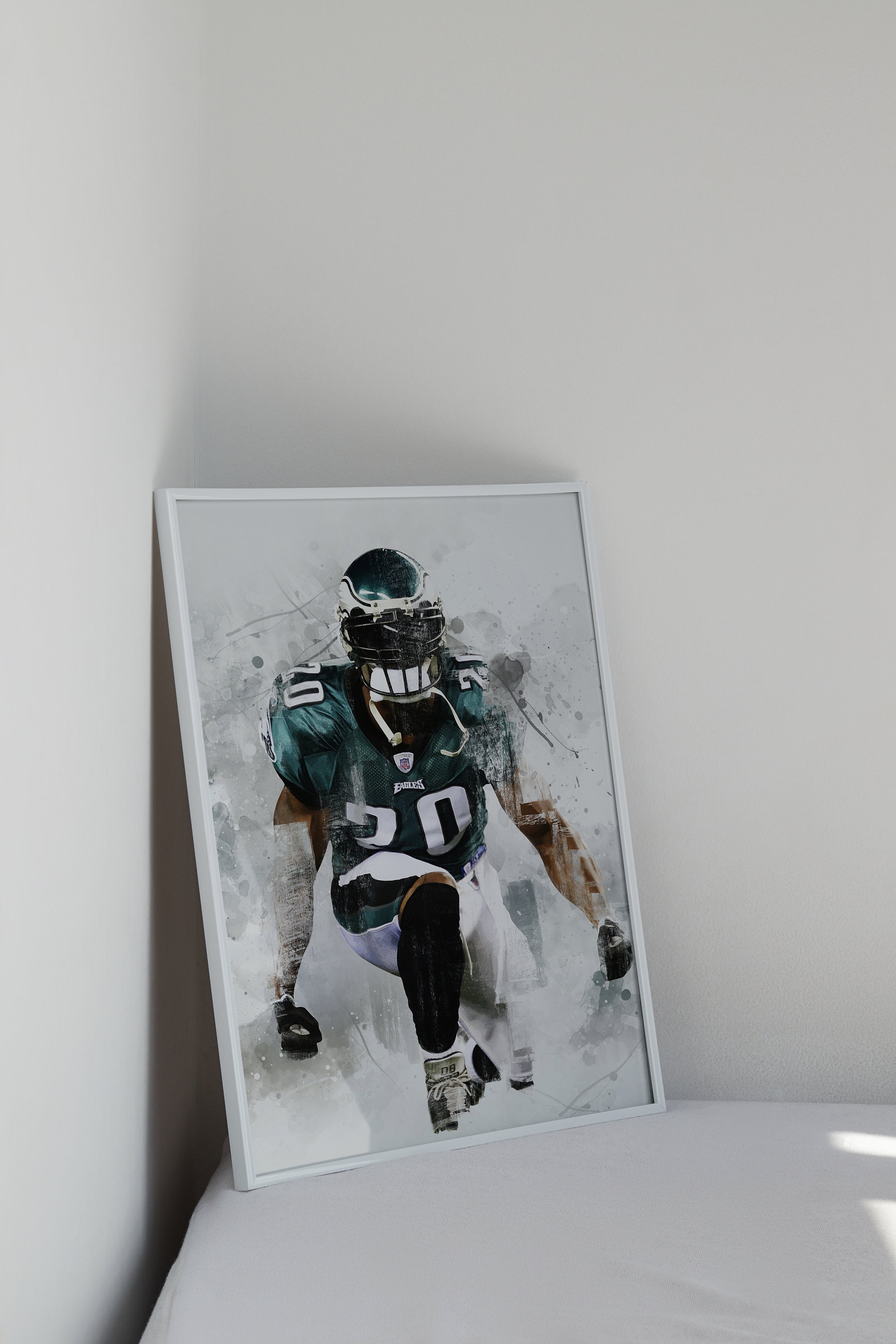 Brian Dawkins Poster, Brian Dawkins Watercolor Print, Brian Dawkins ...