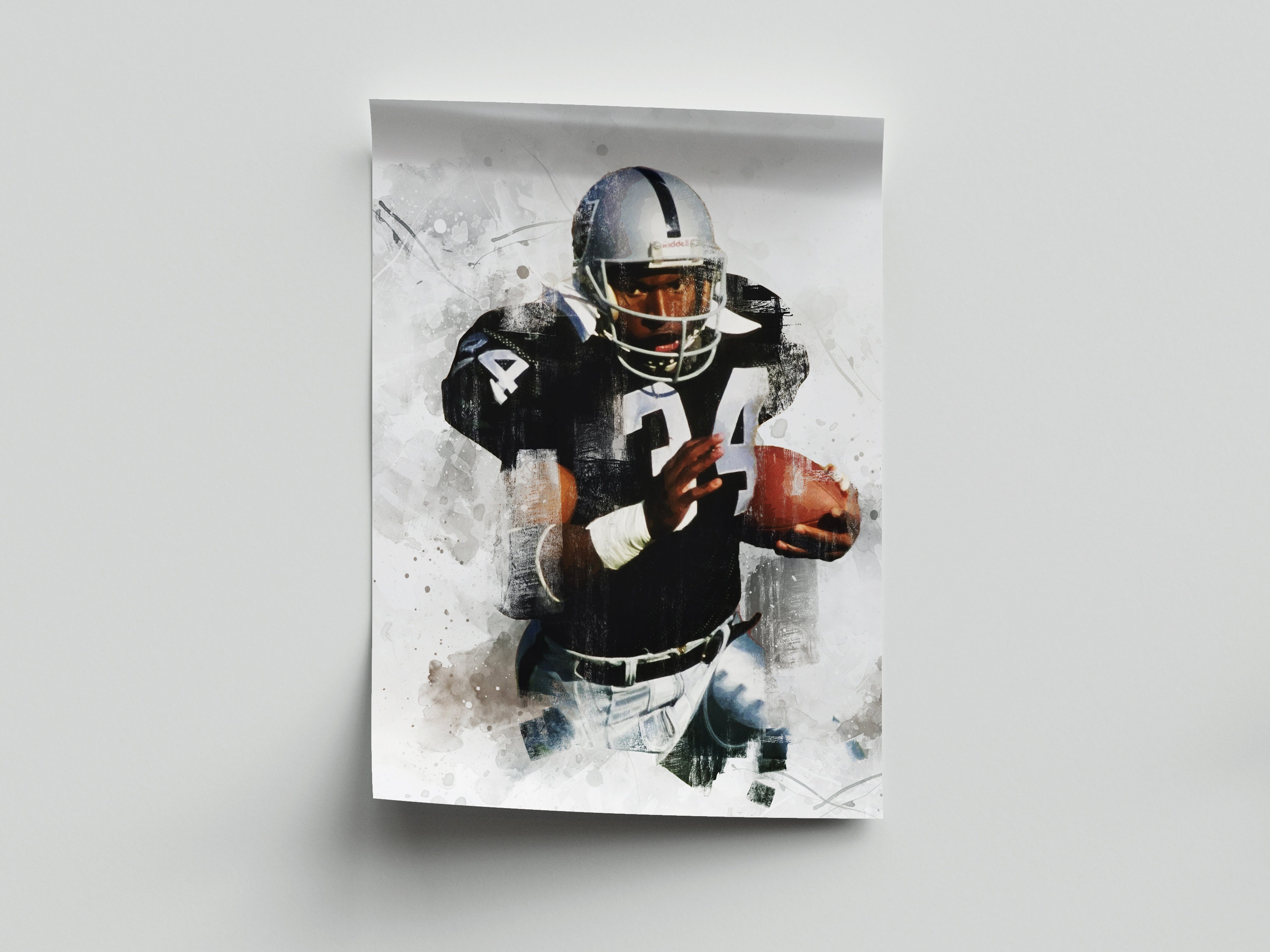 Bo Jackson Poster, Bo Jackson Watercolor Print, Football Player Poster ...