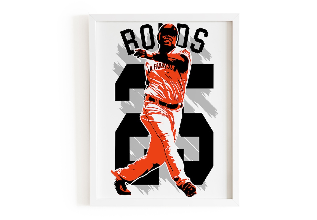 Barry Bonds Poster, Baseball Art Print, Giants Fan Wall Art, Vintage ...