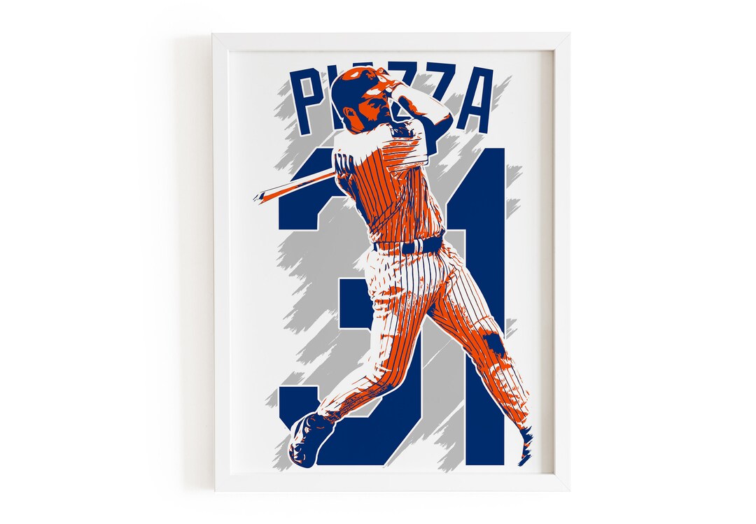 Mike Piazza Poster, Baseball Poster, New York Mets Decor, Baseball ...