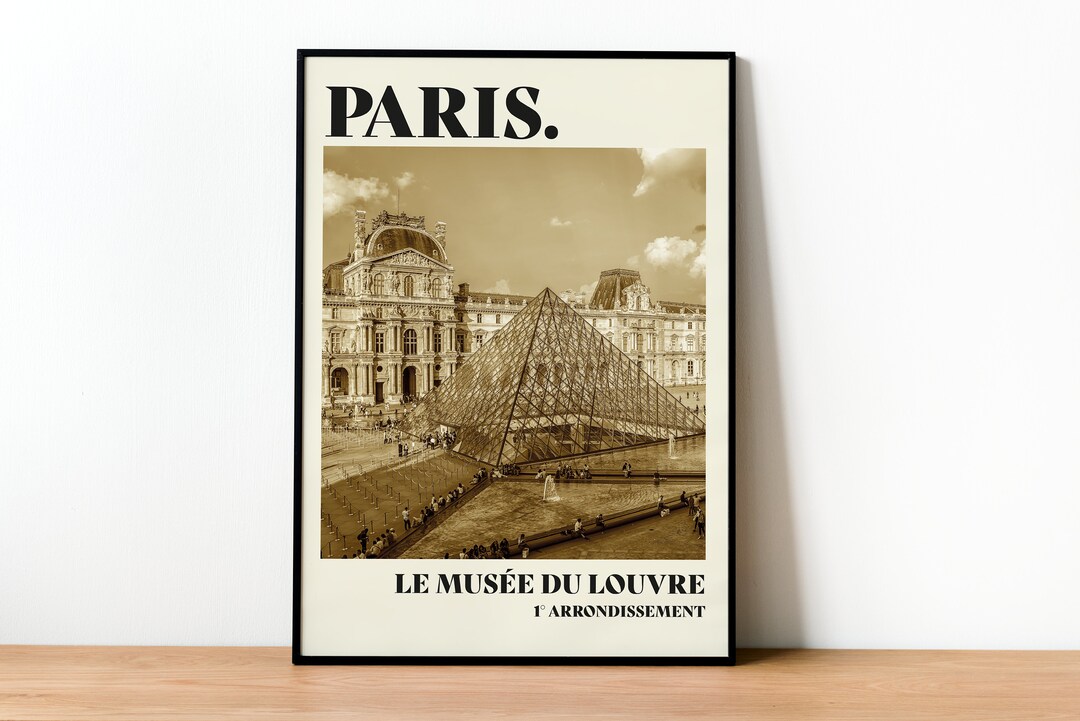 Poster Paris Musée Du Louvre Printable Sepia / Poster Wall Paris Louvre ...