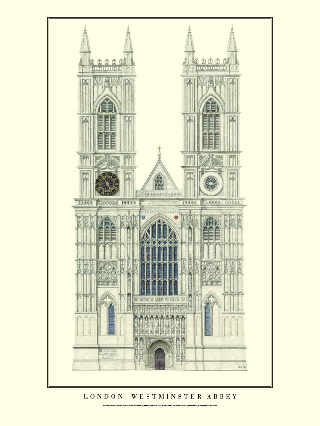 London Westminster Abbey Poster Print Art Print 84 X 59 Cm Architecture ...