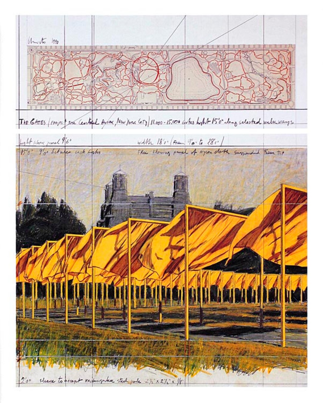 Christo the Gates I Poster Art Print Picture on Hammered Cardboard 84 X ...