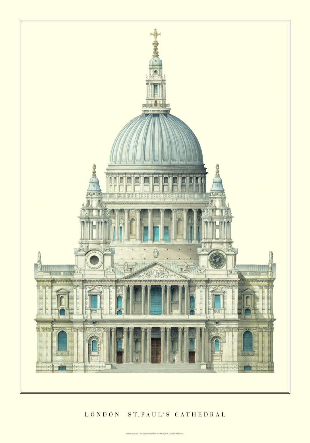 London St. Paul's Cathedral Print Art Print 100x70 Cm Architecture ...