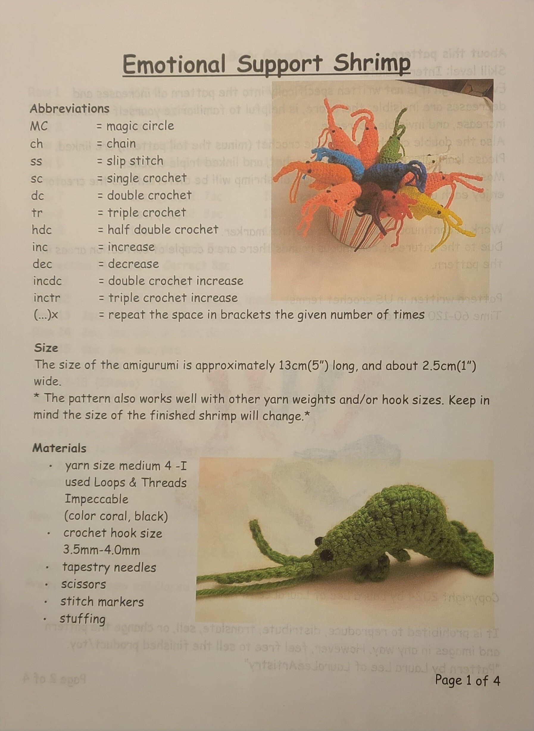 Shrimp Crochet Pattern. Low Sew. Amigurumi PDF - Etsy