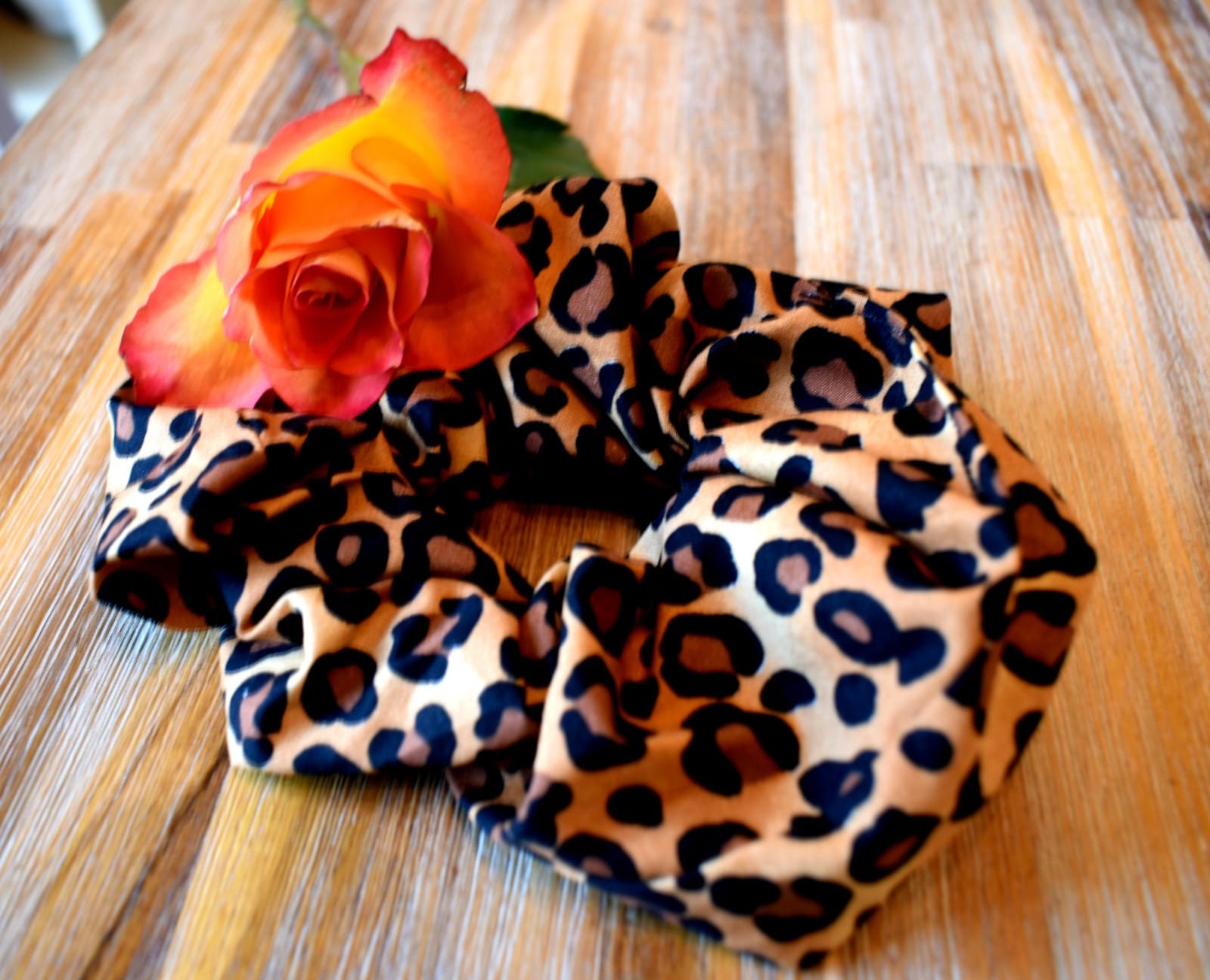 Baumwolle Scrunchie - Leopard Druck - Etsy.de