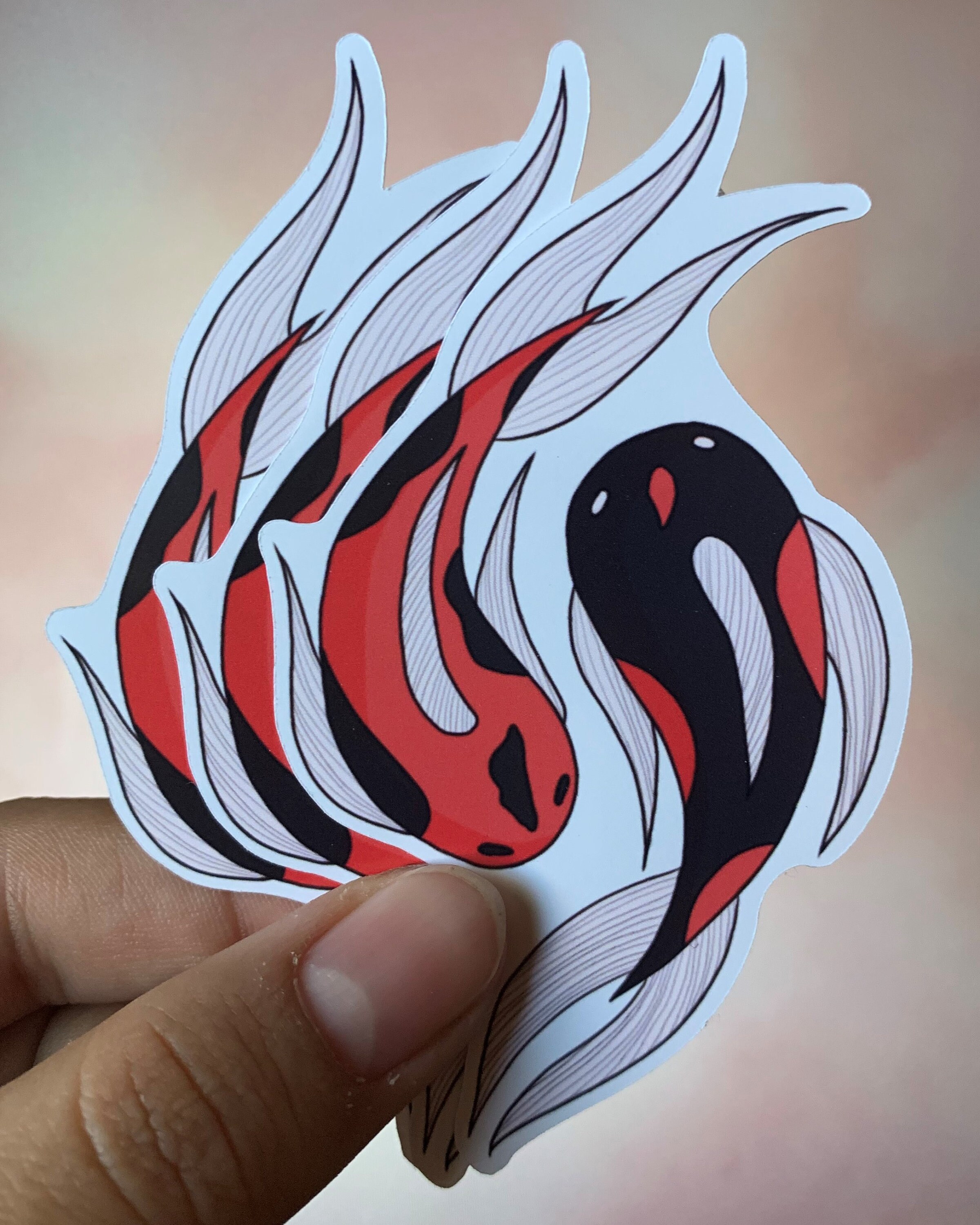 Koi Fisch Aufkleber, Niedliche Fisch Dekoration, Laptop Sticker ...