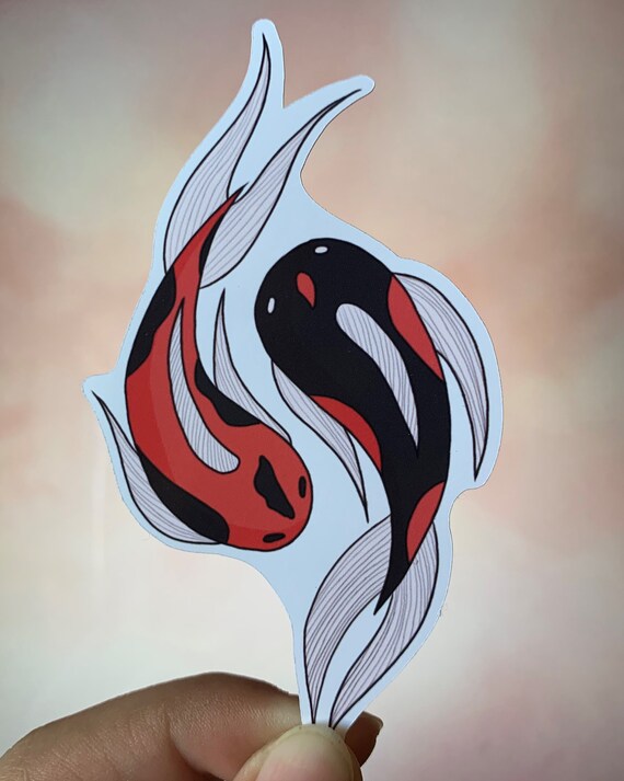 Koi Fish Sticker Cute Fish Decoration Laptop Sticker Cute | Etsy