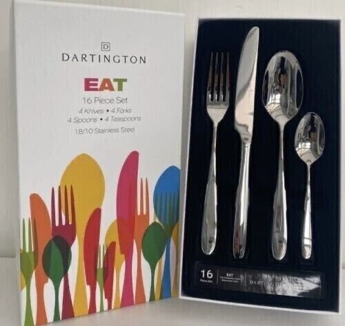 DARTINGTON EAT 16 Piece 18/10 Stainless Steel Cutlery Set Dining - Etsy UK
