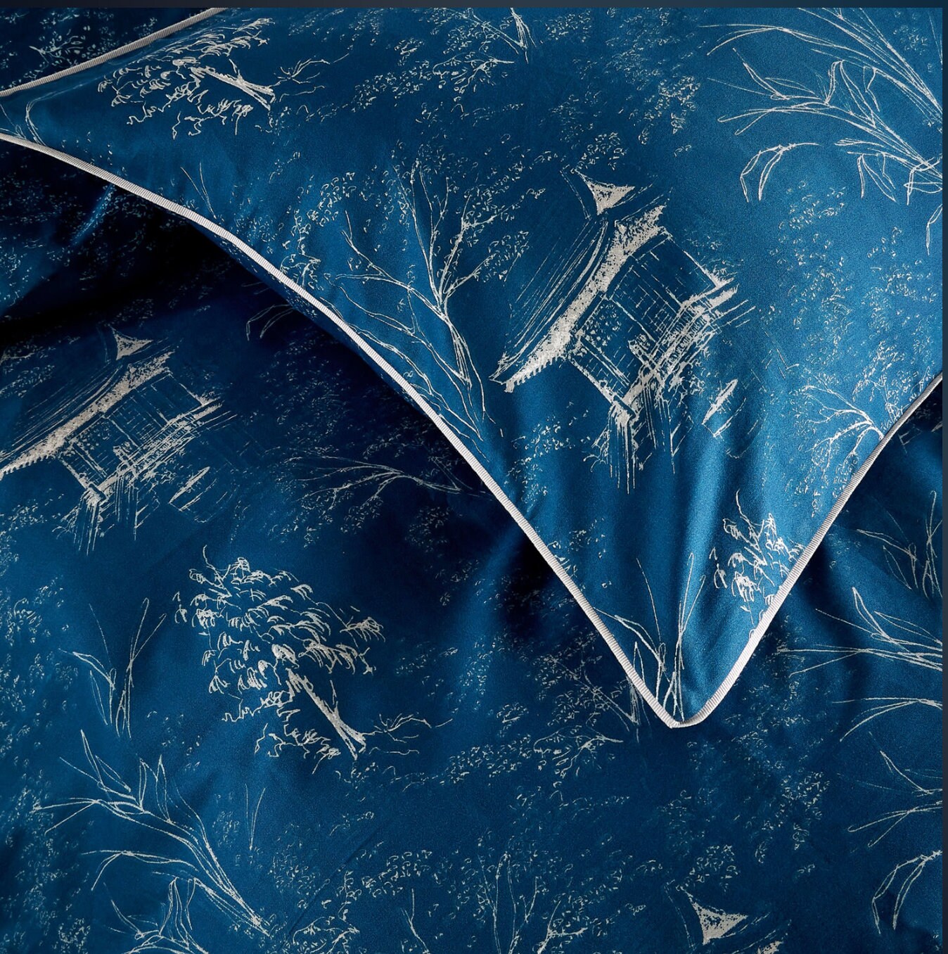 CHRISTY King Teal Japanese Maple Duvet Cover Set 200TC. - Etsy