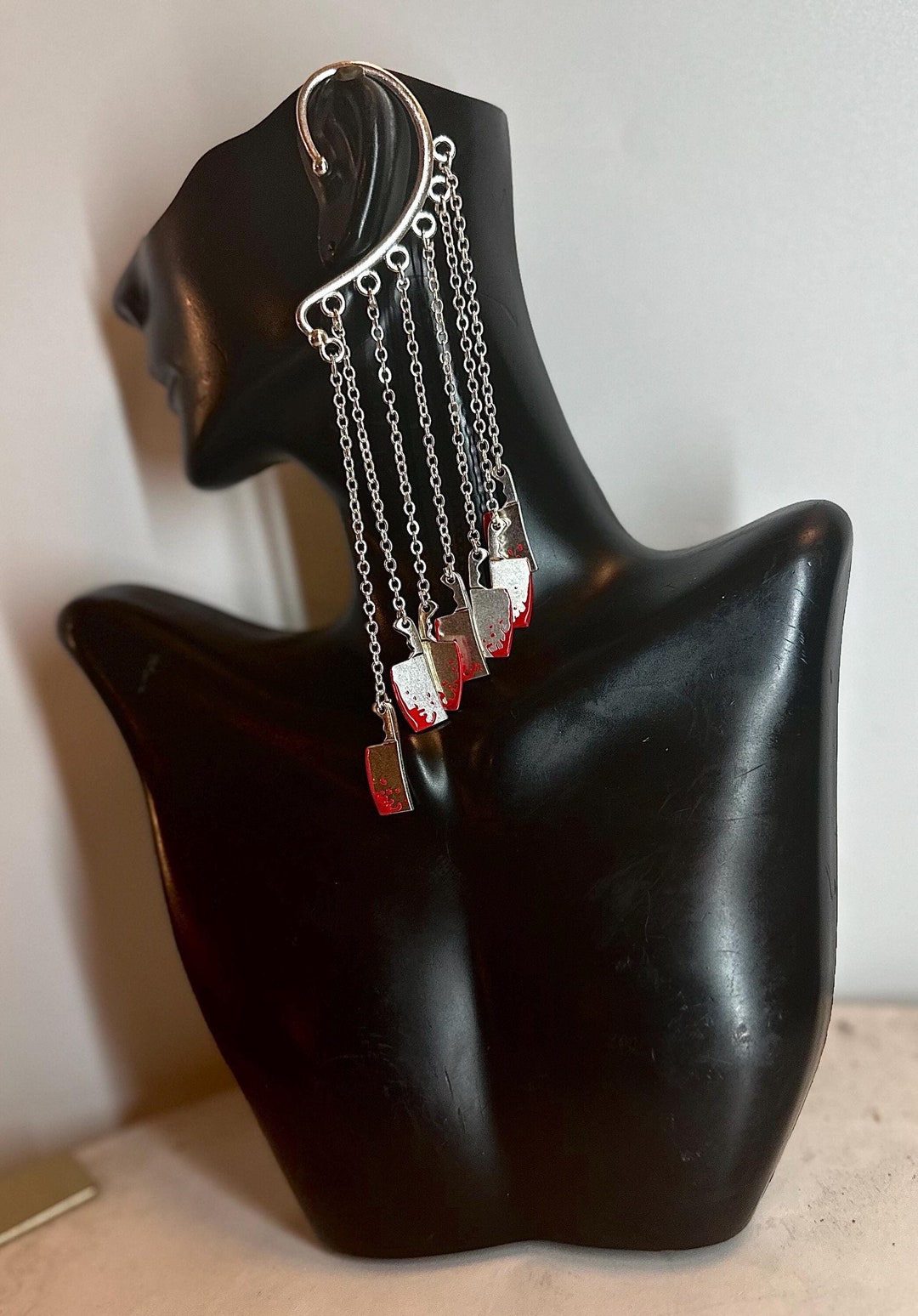 Silver Bloody Butcher Knife Ear Cuff - Etsy