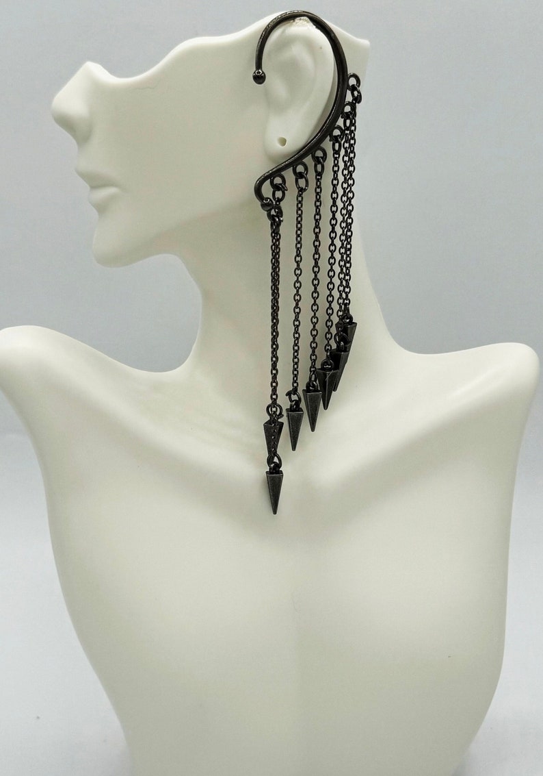 Gunmetal Spike Ear Cuff - Etsy
