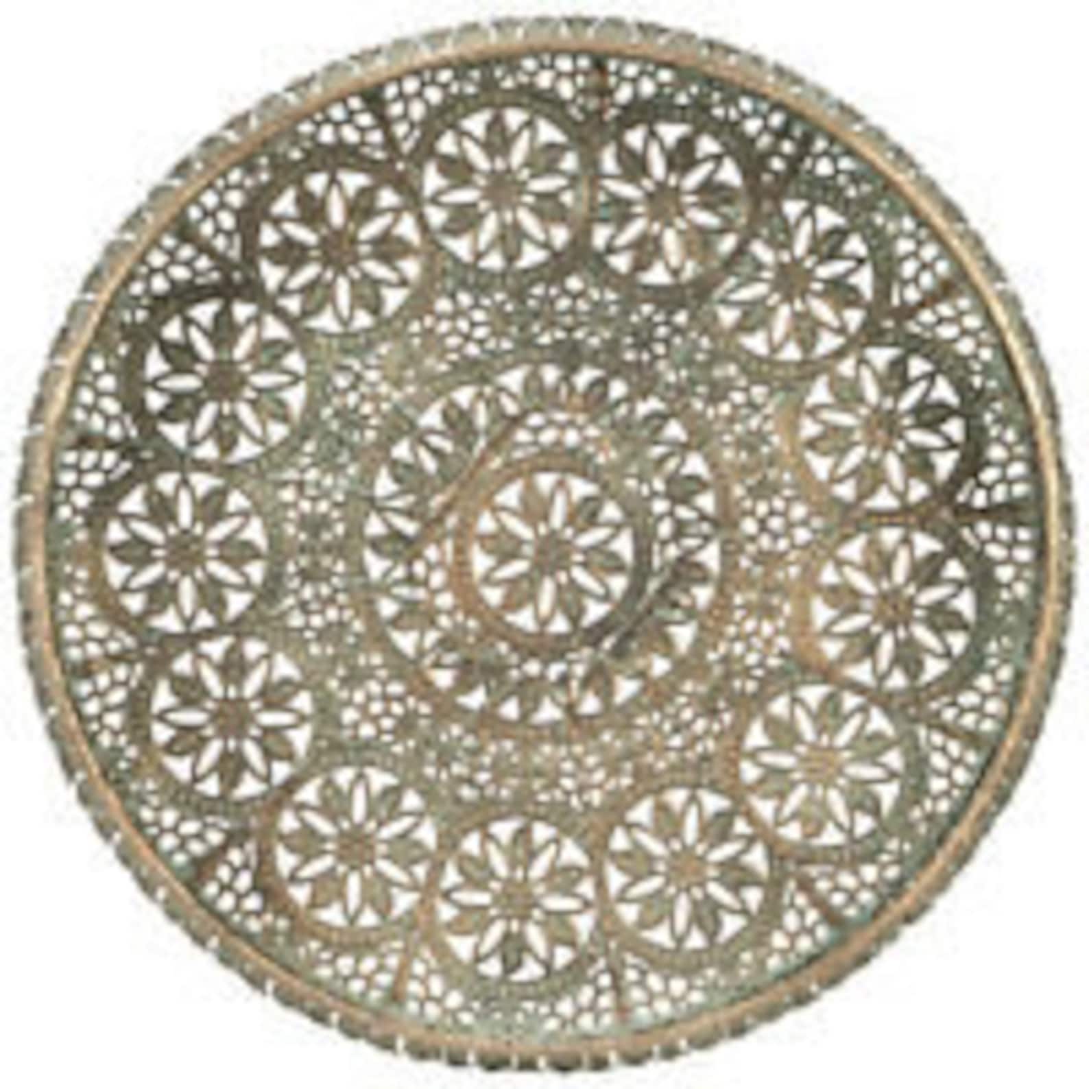 Moroccan Arabian Style Round Ornate Iron Serving Tray Home Decor 30cm ...