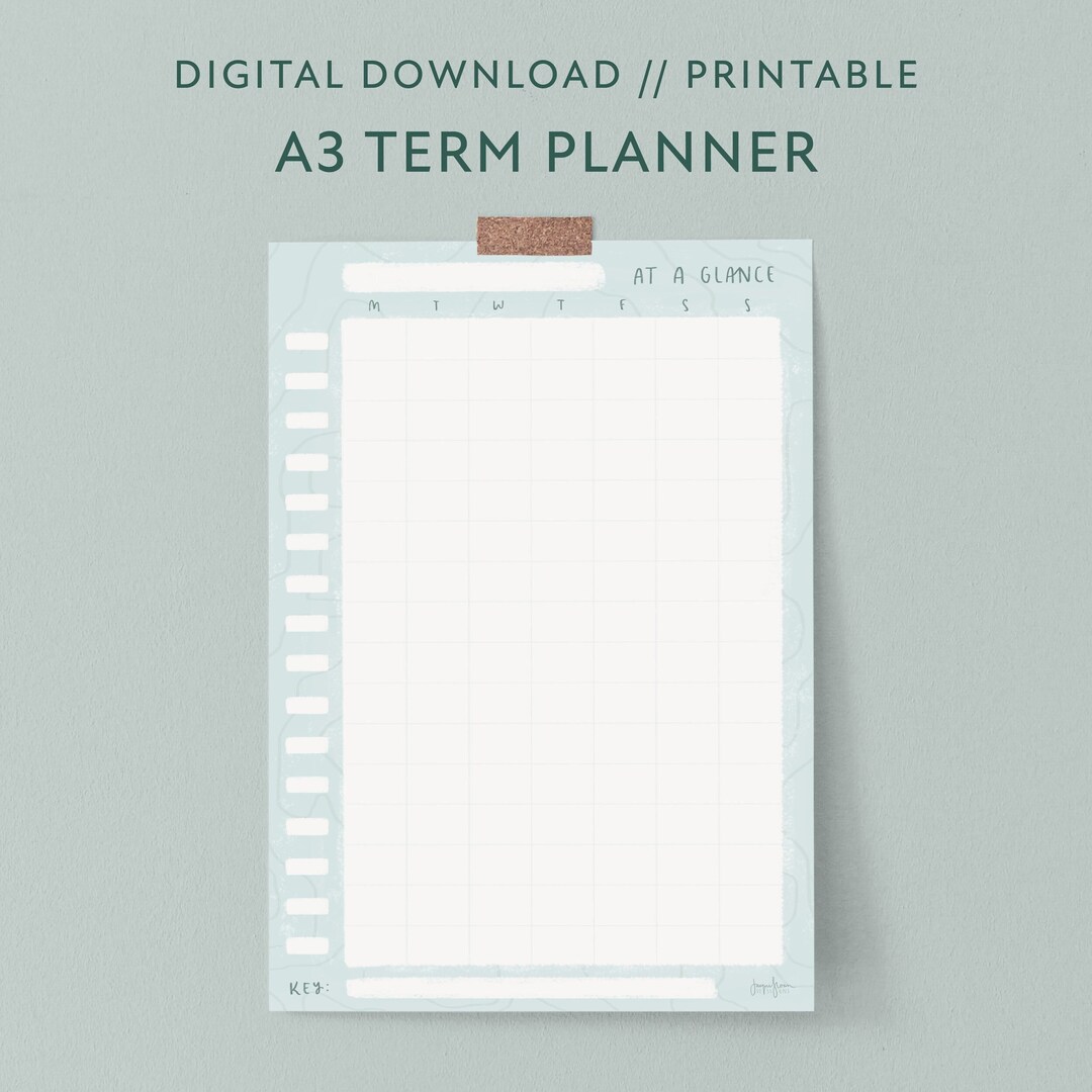 At A Glance Term Planner (printable Digital Download) - Semester ...