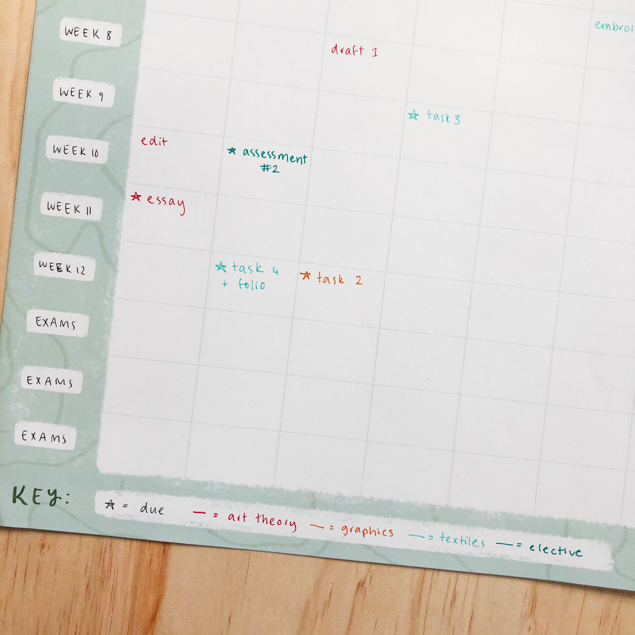 At A Glance Term Planner (printable Digital Download) - Semester ...