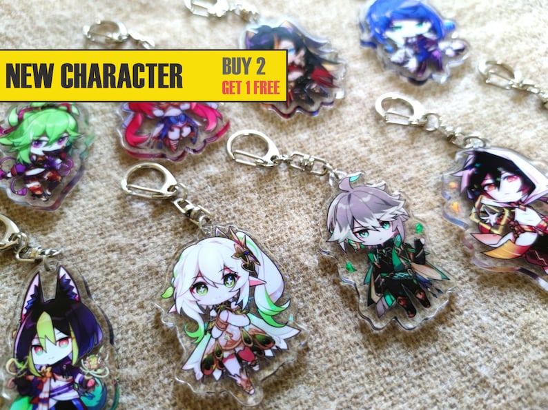 Genshin Keychains New Characters - Etsy