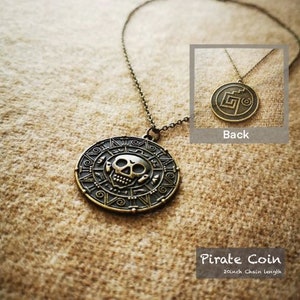 Pirate Coin Necklace | Pirate Coin Keychain - Etsy